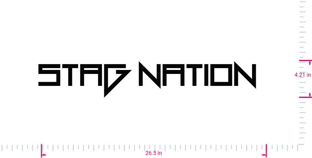Text Stag Nation Vinyl custom lettering decall/4.21 x 26.5 in/ Black ...