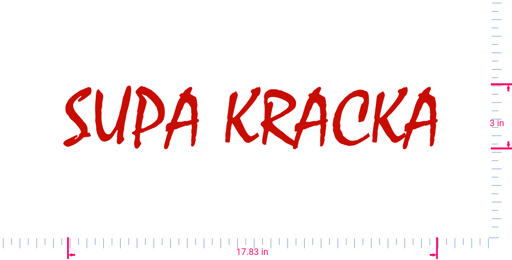 Text SUPA KRACKA Vinyl custom lettering decall/3 x 17.83 in/ Red ...