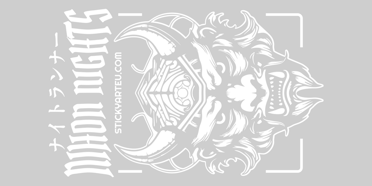 Nihon Nights Rear window decal Oni mask – stickyart