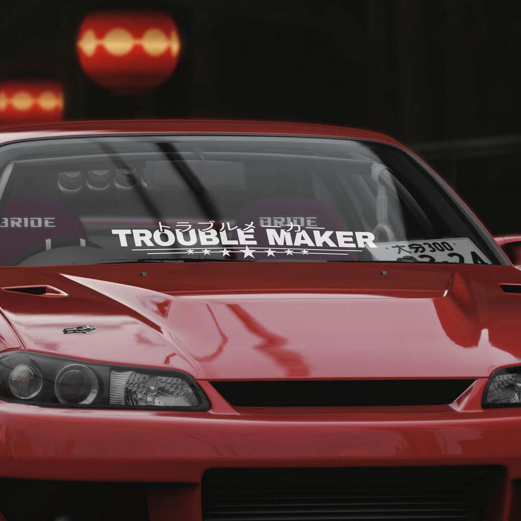 Trouble Maker JDM windshield decal – stickyart